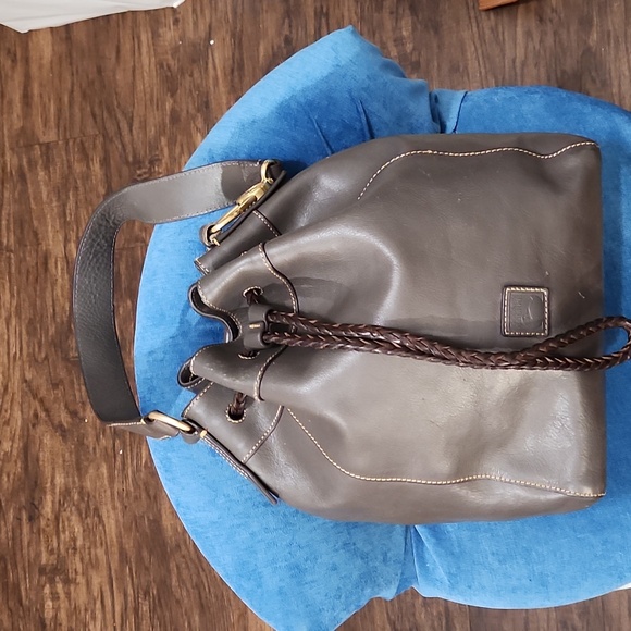 Dooney & Bourke | Bags | Dooney Bourke Leather Drawstring Bucket Bag ...